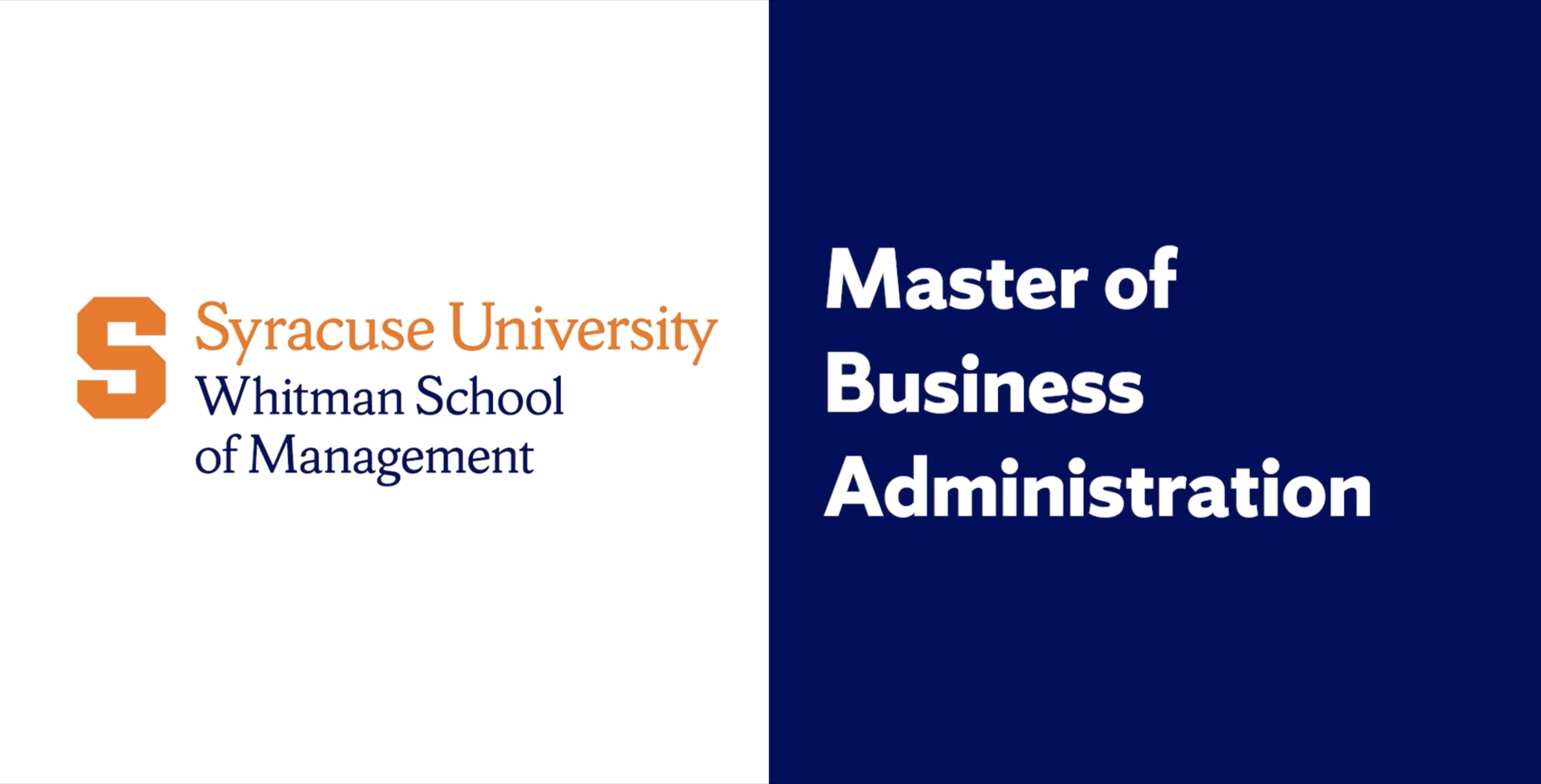 Master of Business Administration Program - Syracuse University Whitman ...